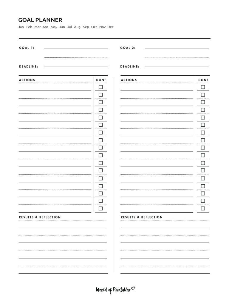 Goal Planner Templates - World of Printables