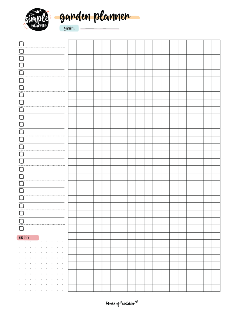 Garden Planner Templates - World of Printables