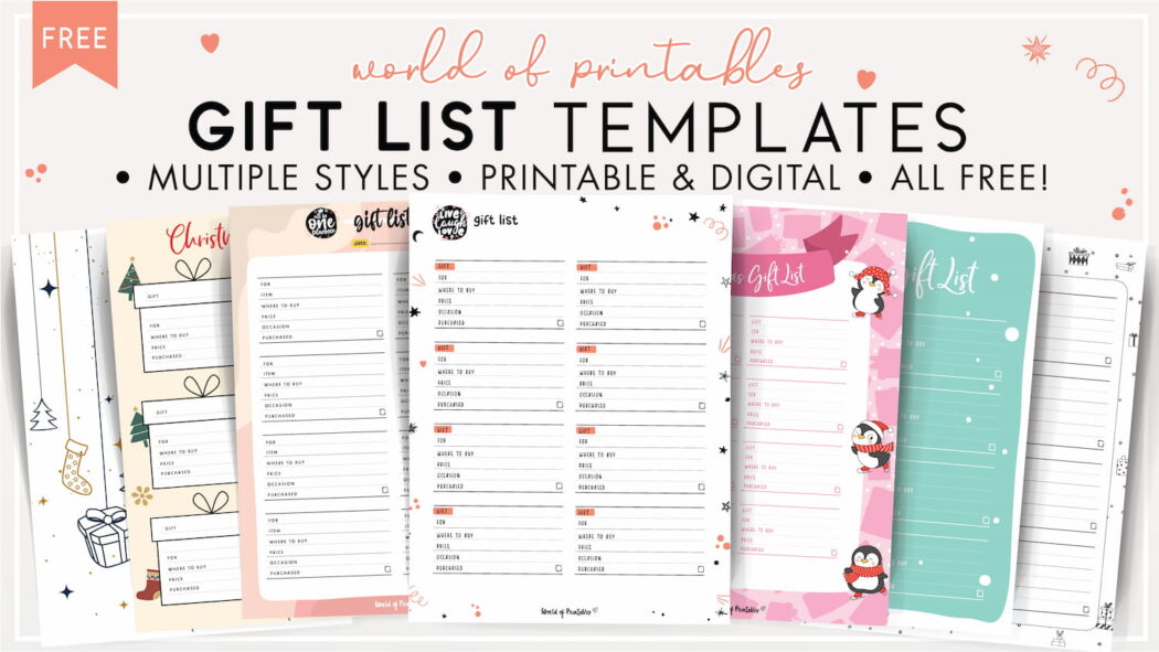 Gift List Templates - World of Printables
