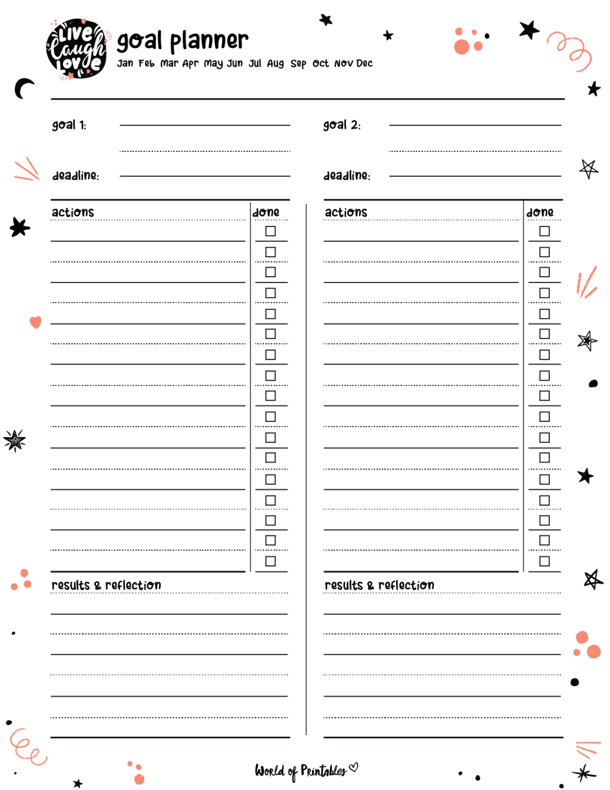 Goal Planner Templates - World of Printables