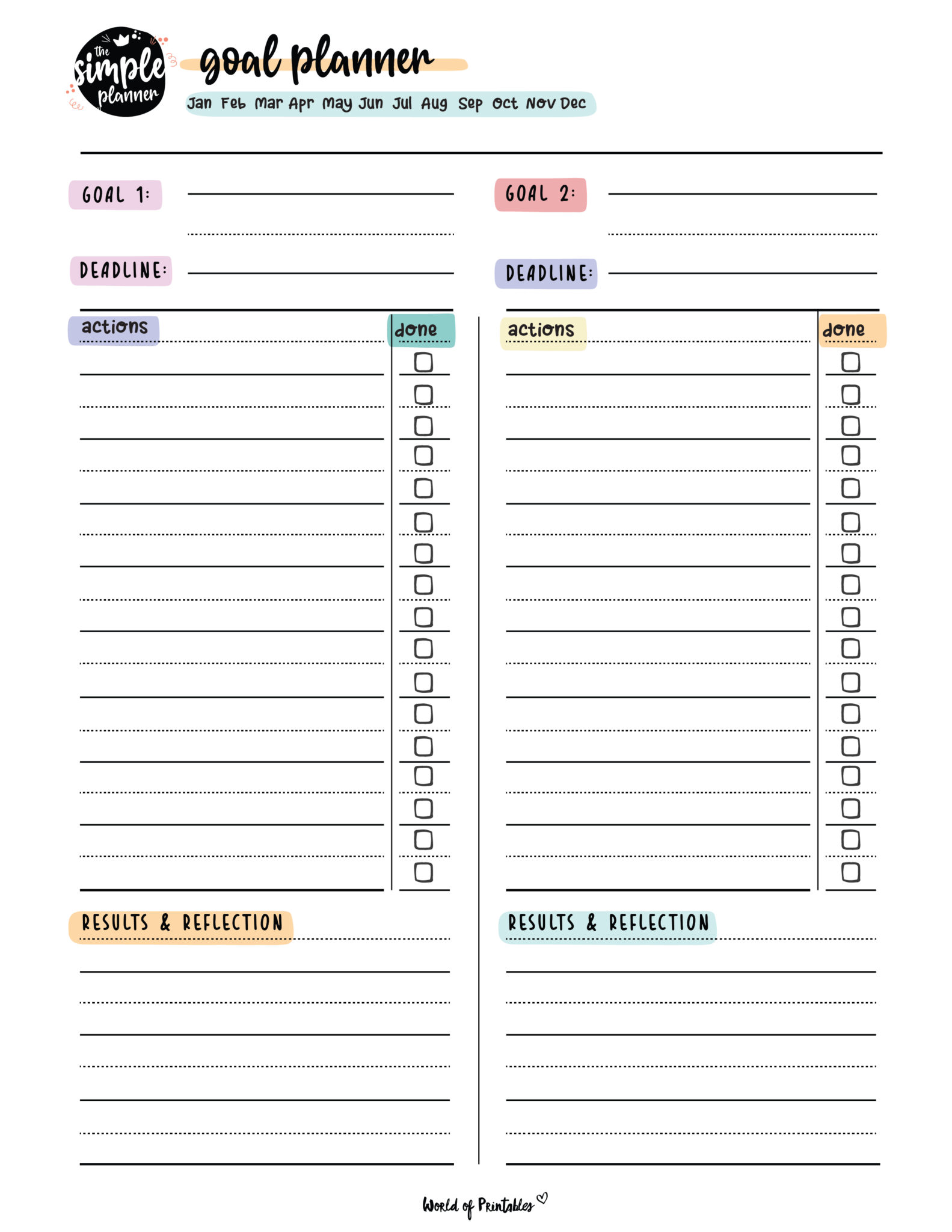 Goal Planner Templates - World of Printables