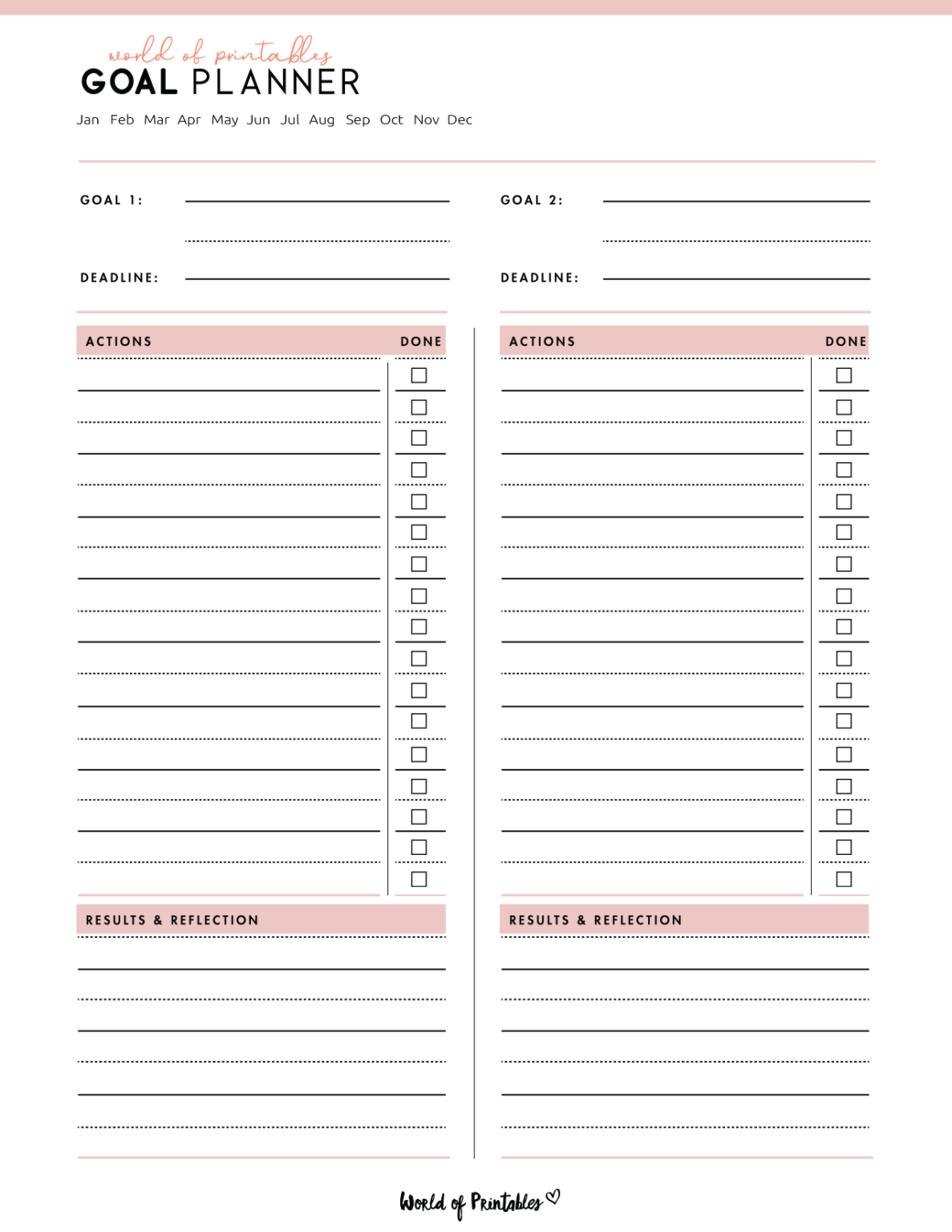 Goal Planner Templates - World of Printables