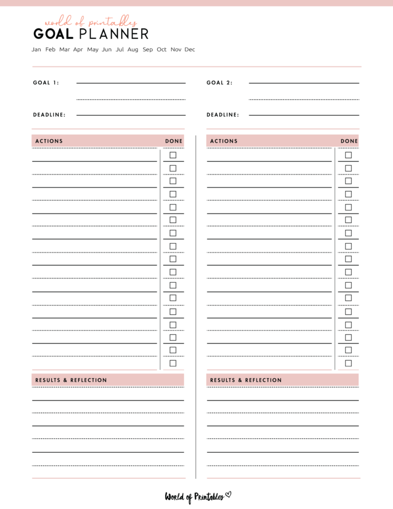 Goal Planner Templates - World of Printables