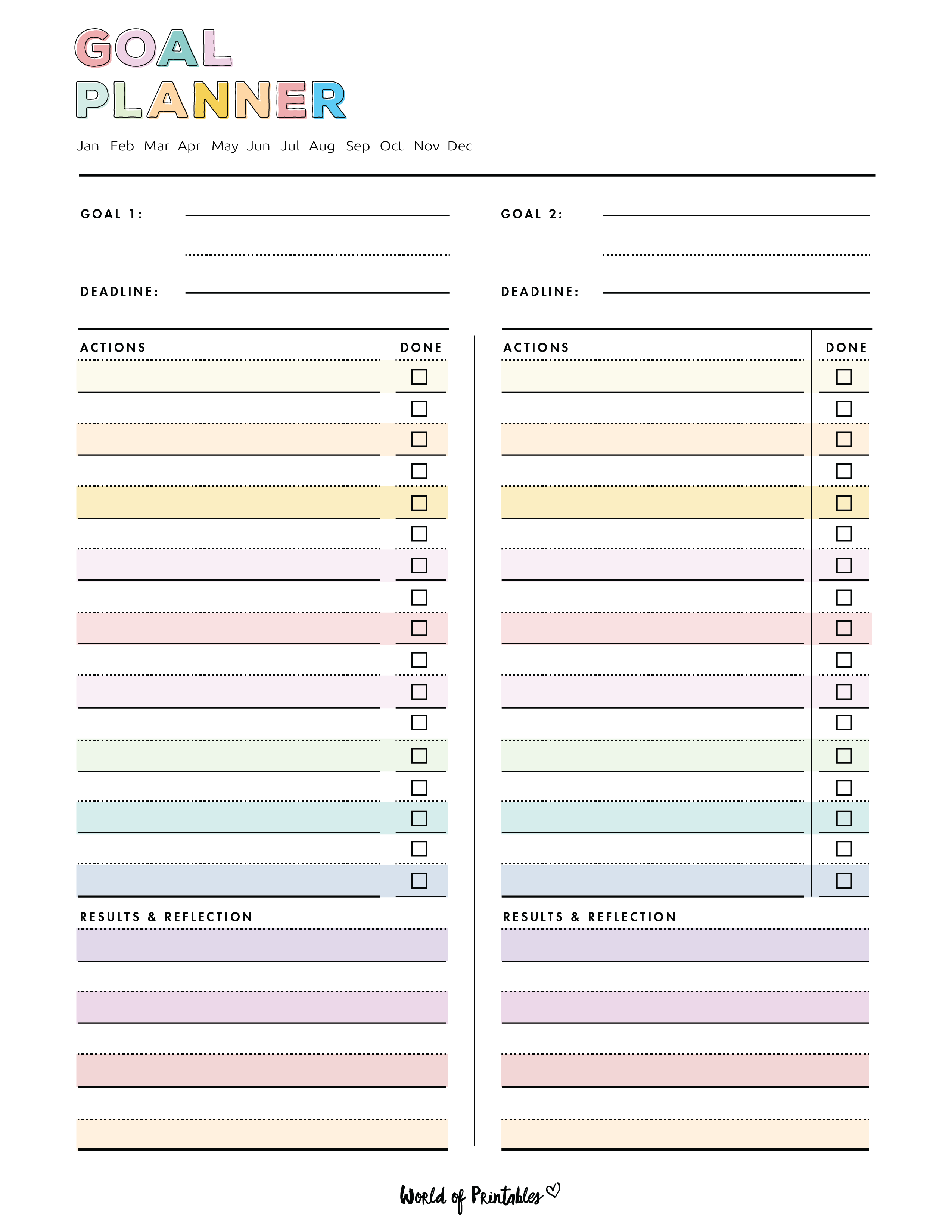 Goal Planner Templates World Of Printables Goal Planner Templates World Of Printables