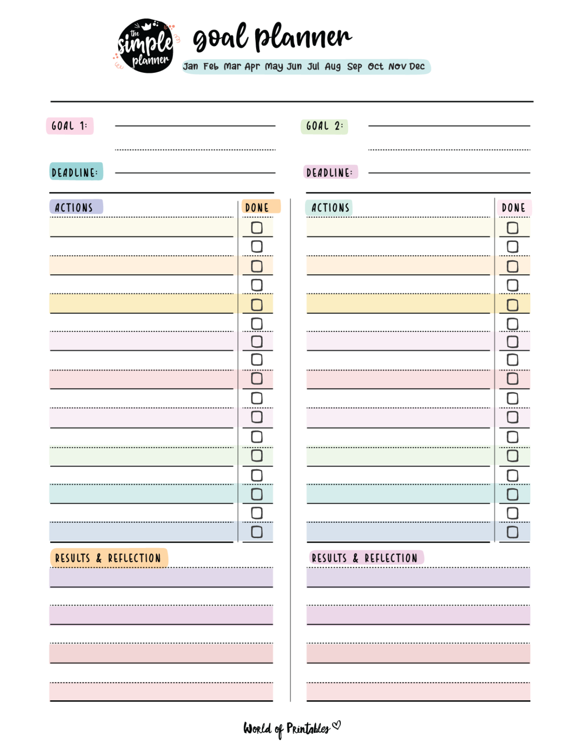 Goal Planner Templates - World of Printables