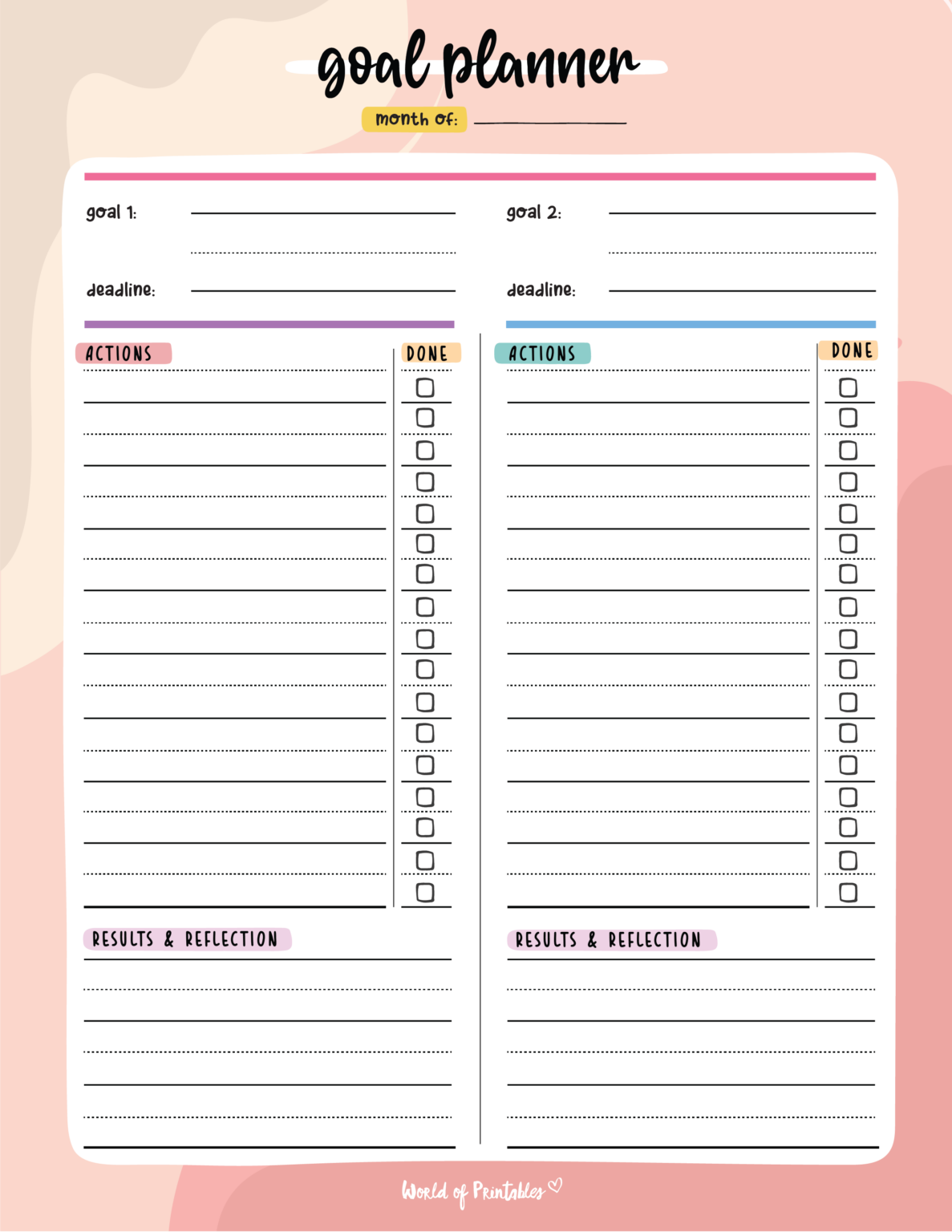 Goal Planner Templates - World of Printables