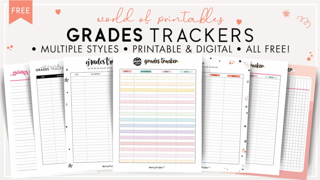 Grade Trackers - World of Printables