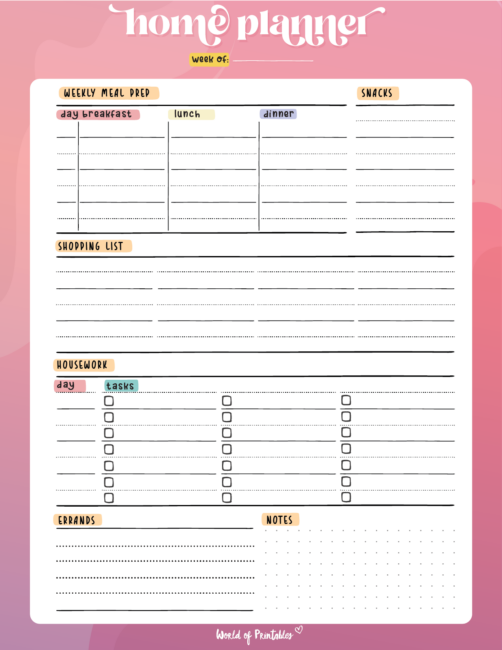 Family Planner - World of Printables
