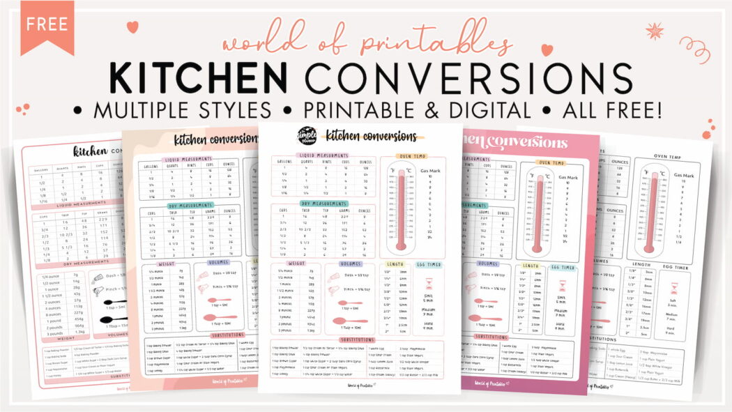 Kitchen Conversions - World of Printables
