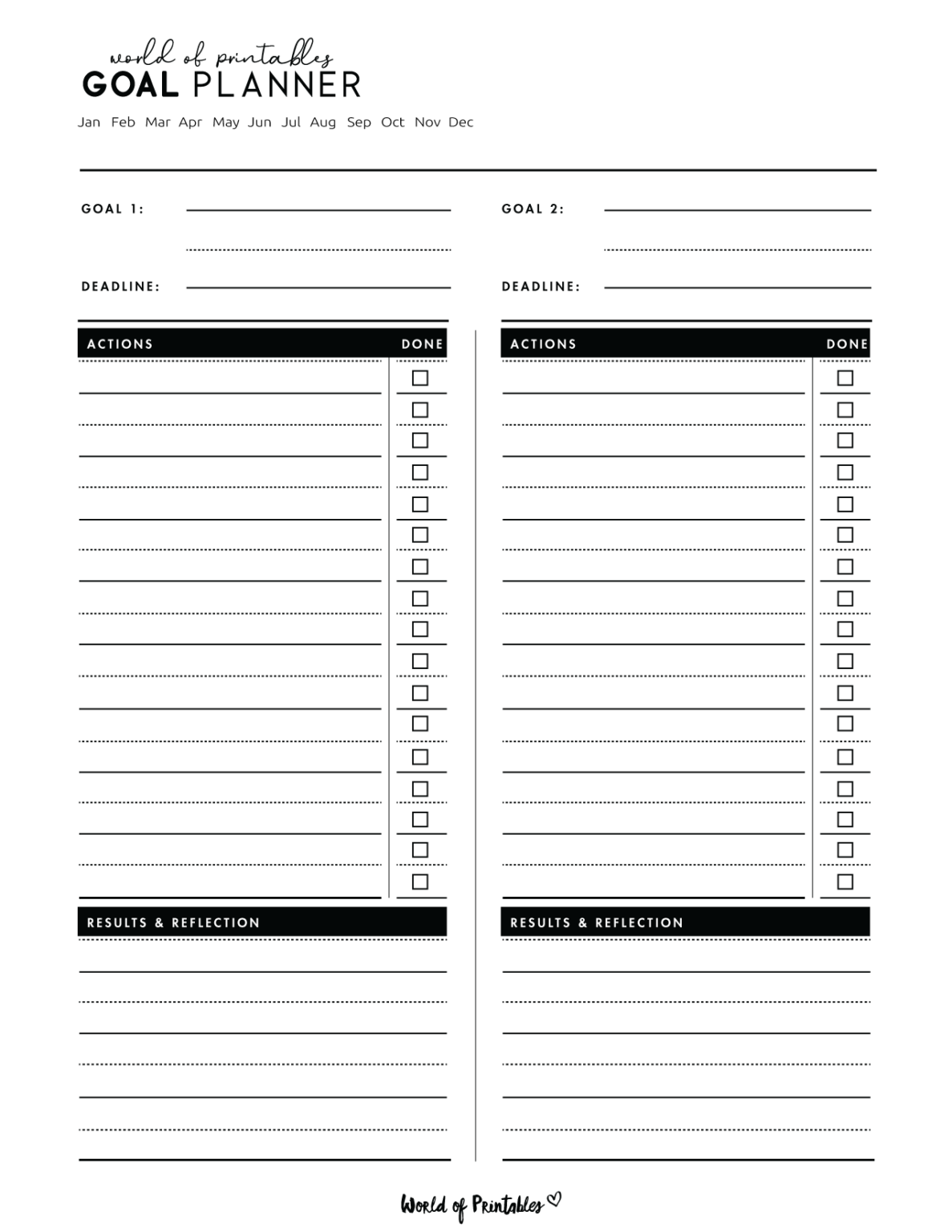 Goal Planner Templates - World of Printables