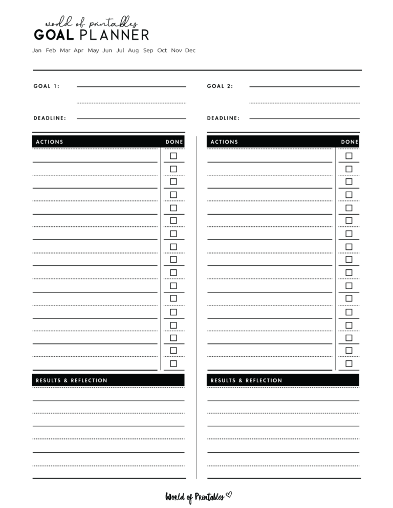 Goal Planner Templates - World of Printables