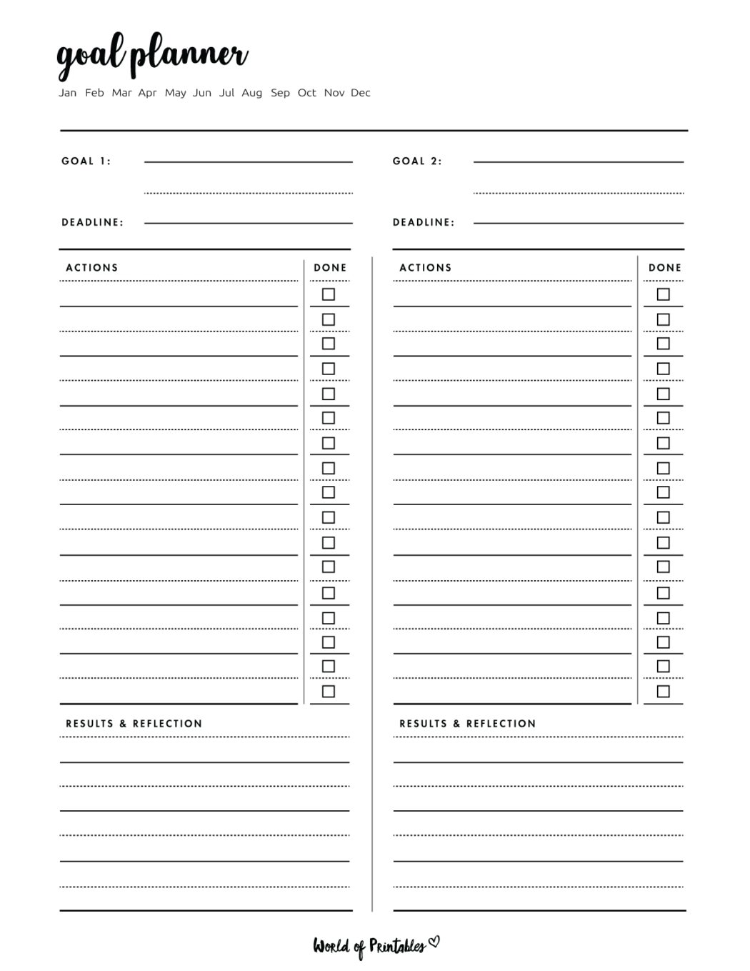 Goal Planner Templates - World of Printables