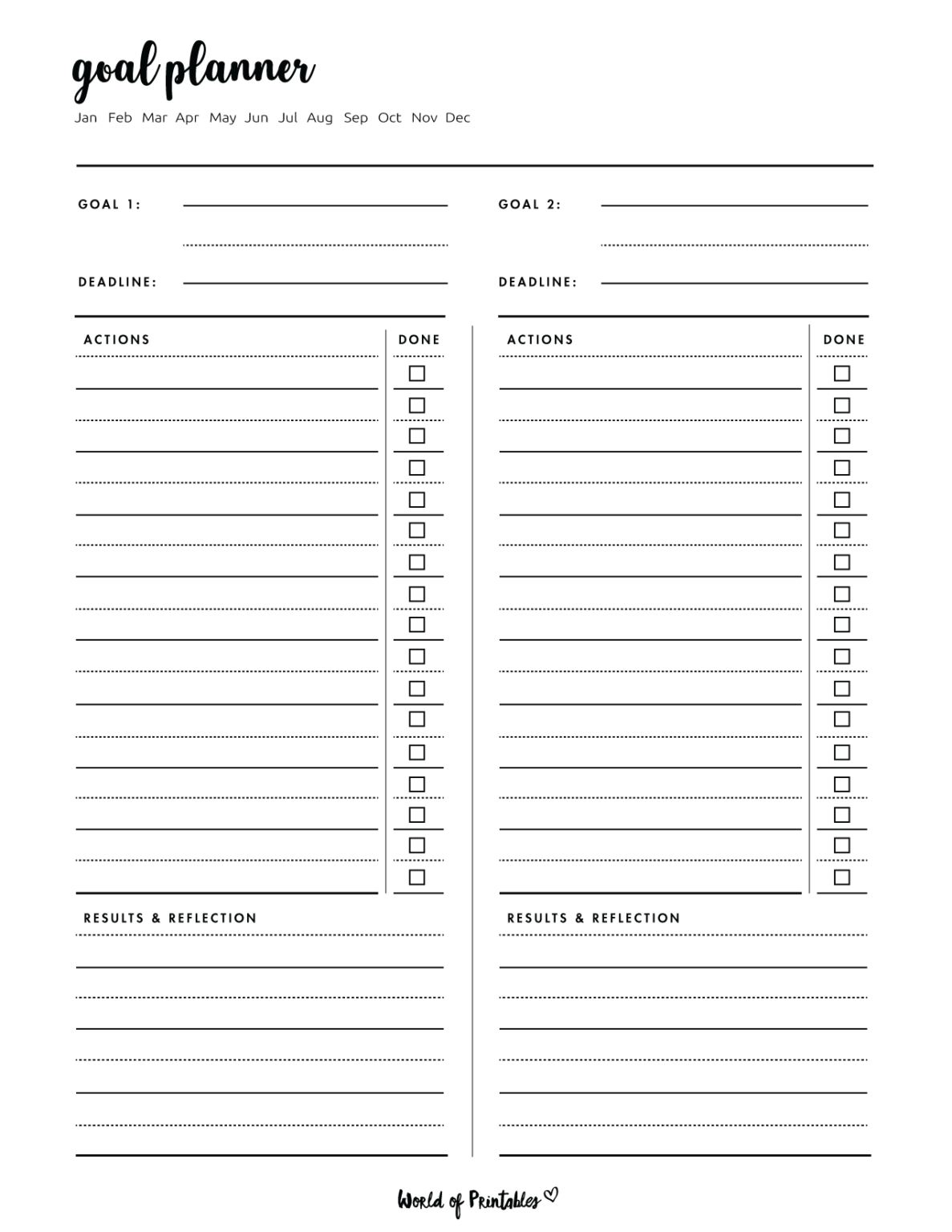 Goal Planner Templates - World of Printables