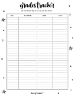Grade Trackers - World of Printables