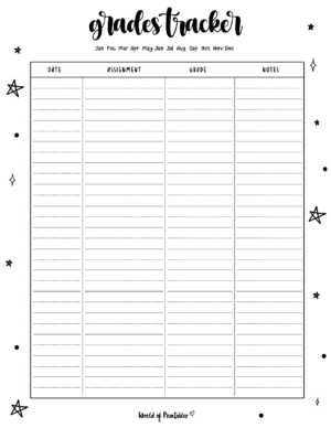 Grade Trackers - World of Printables