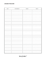 Grade Trackers - World of Printables