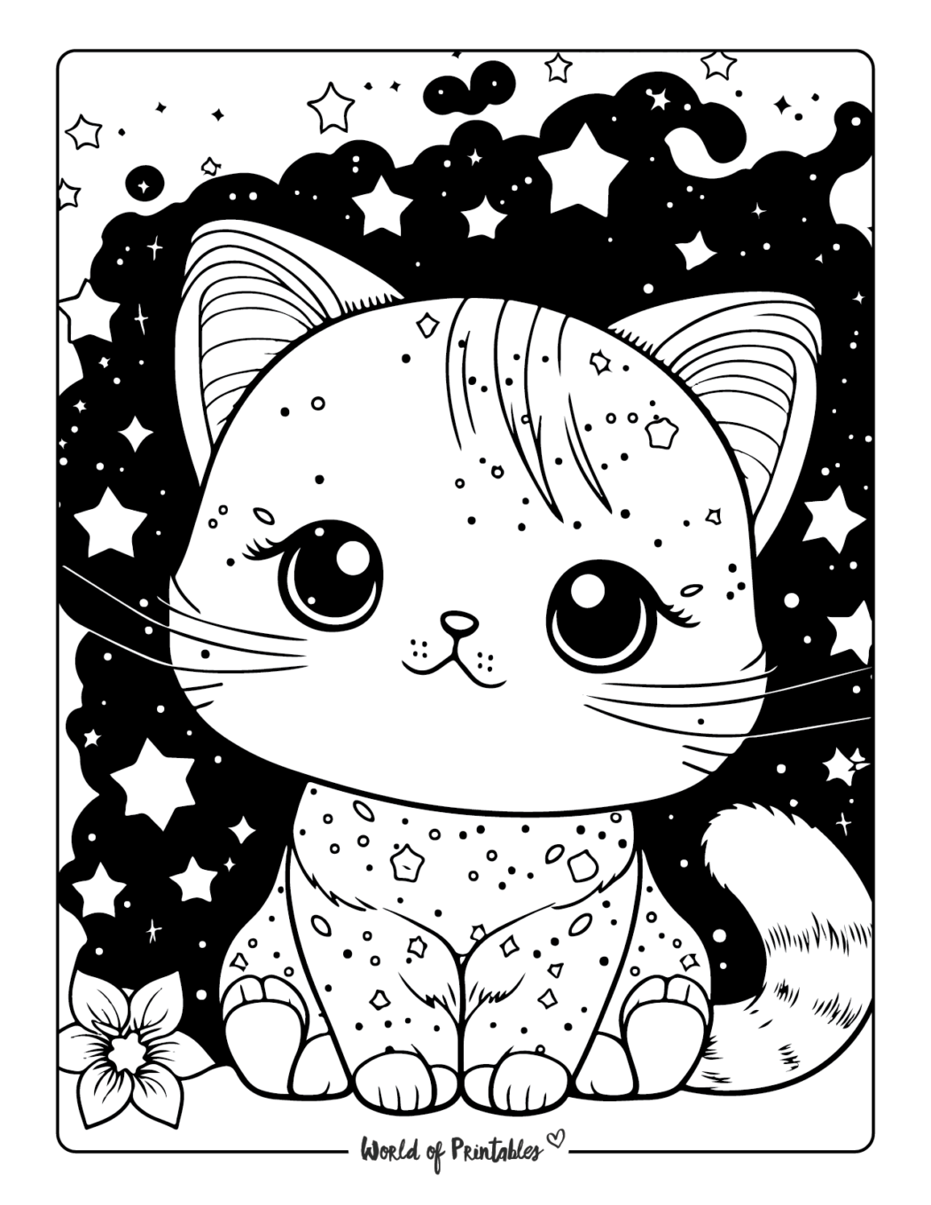 Cartoon Cat To Color Coloring Page Free Printable Coloring Pages For