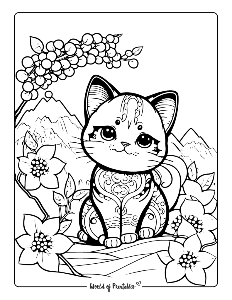 Cat Coloring Pages For Kids & Adults - World of Printables