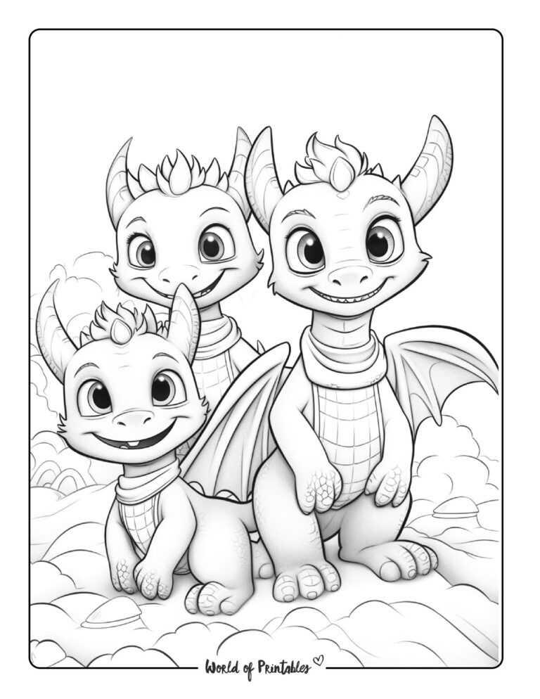 Dragon Coloring Pages For Kids & Adults - World of Printables