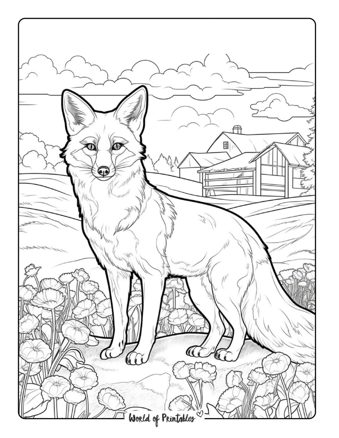 Fox Coloring Pages For Kids & Adults - World of Printables