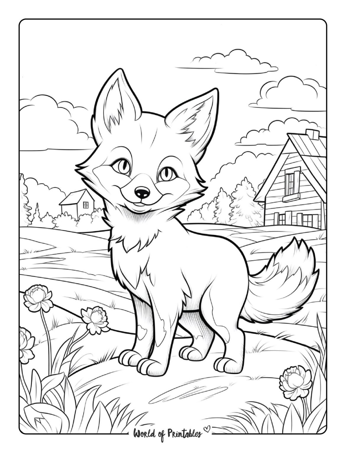 Fox Coloring Pages For Kids & Adults - World of Printables