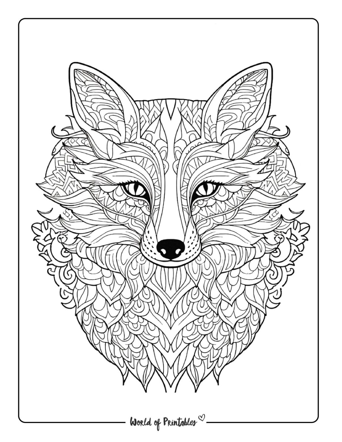 Fox Coloring Pages For Kids & Adults - World of Printables