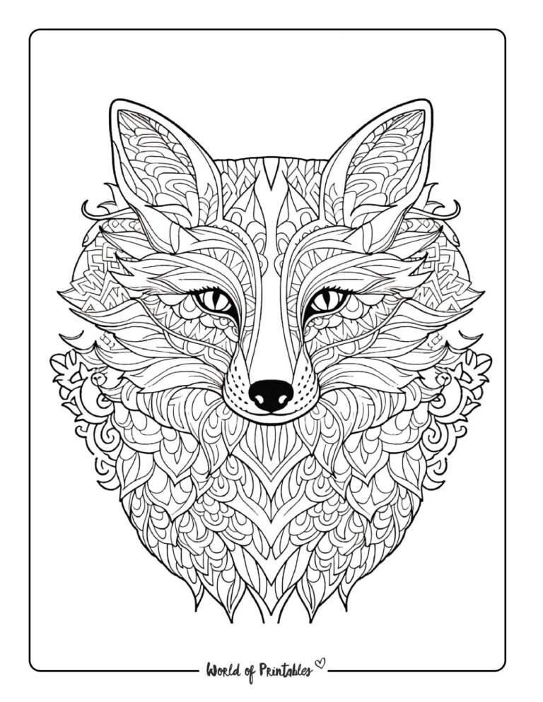 Fox Coloring Pages For Kids & Adults - World of Printables