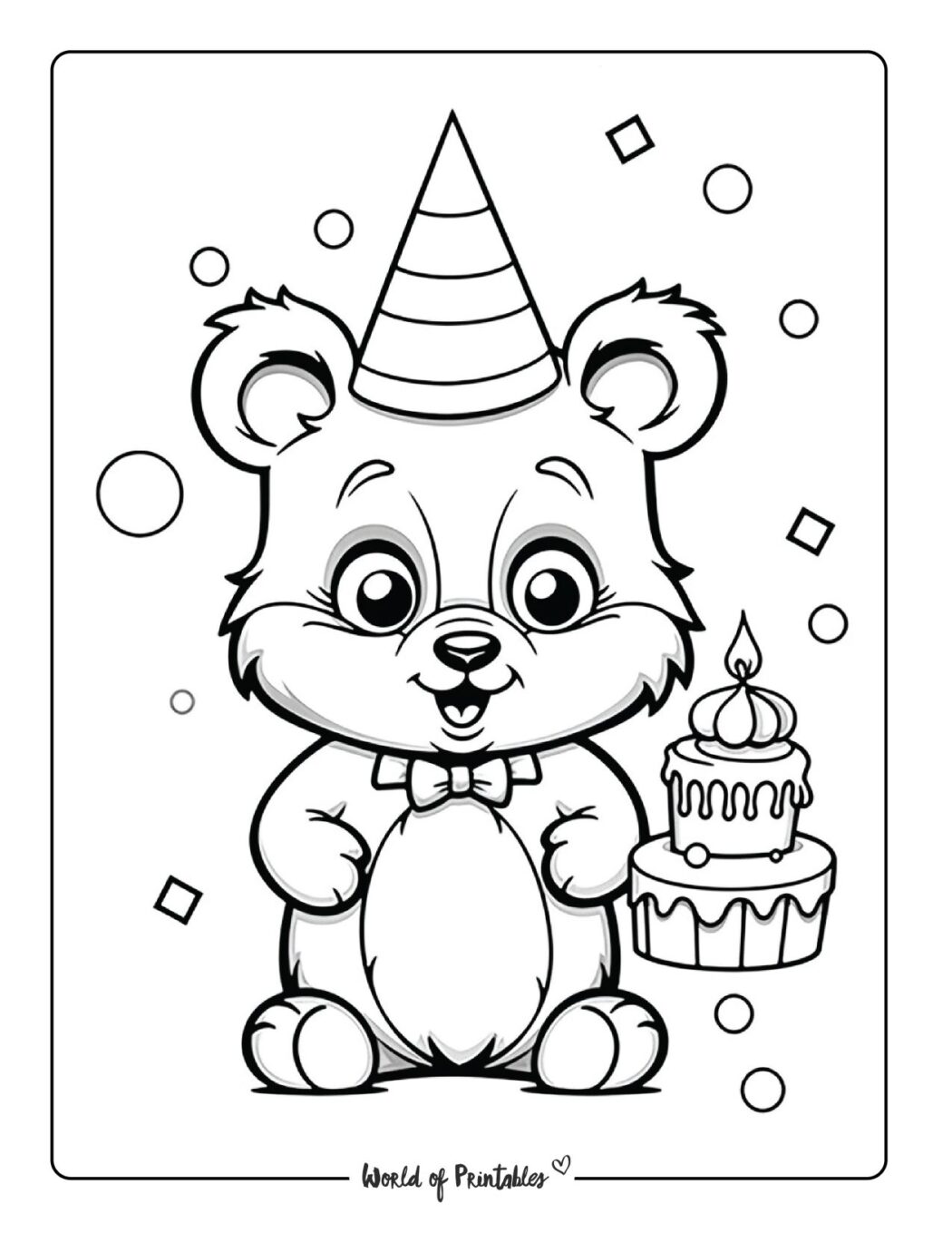 Happy Birthday Coloring Pages - World of Printables