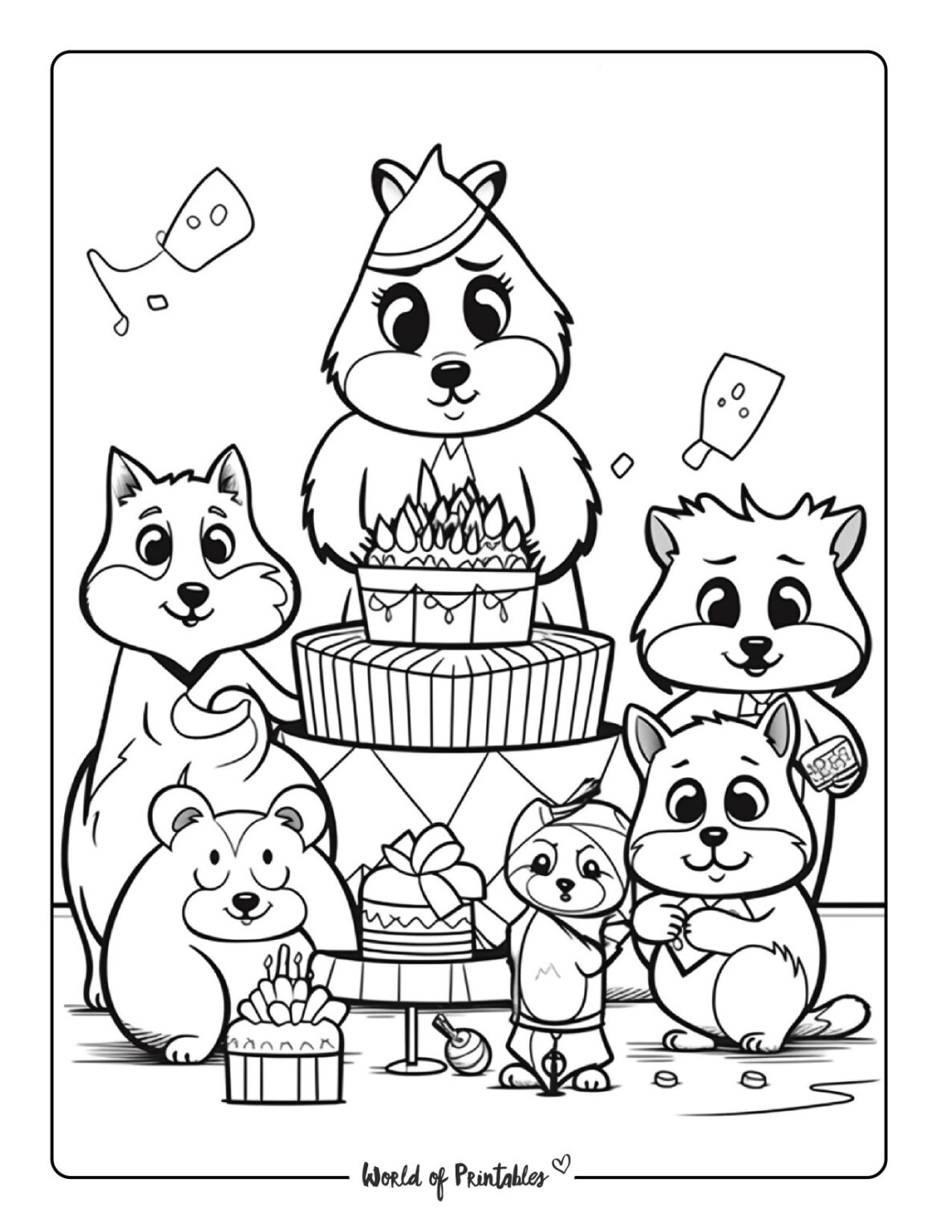 Happy Birthday Coloring Pages - World of Printables