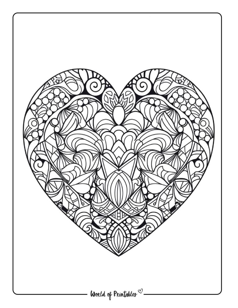 Heart Coloring Pages - World of Printables