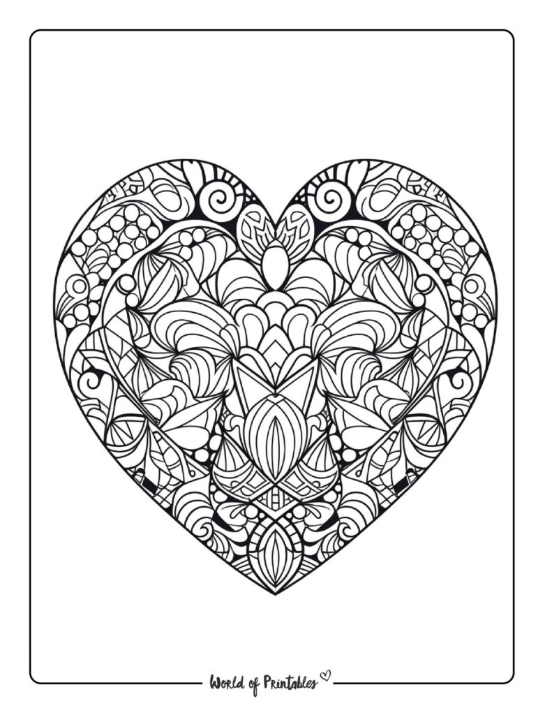 Heart Coloring Pages - World of Printables