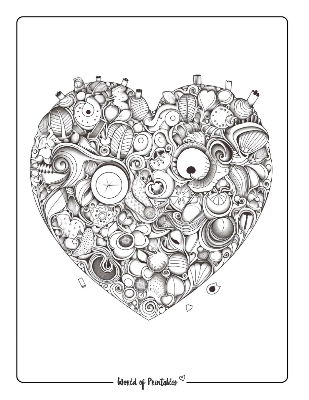 Heart Coloring Pages - World of Printables