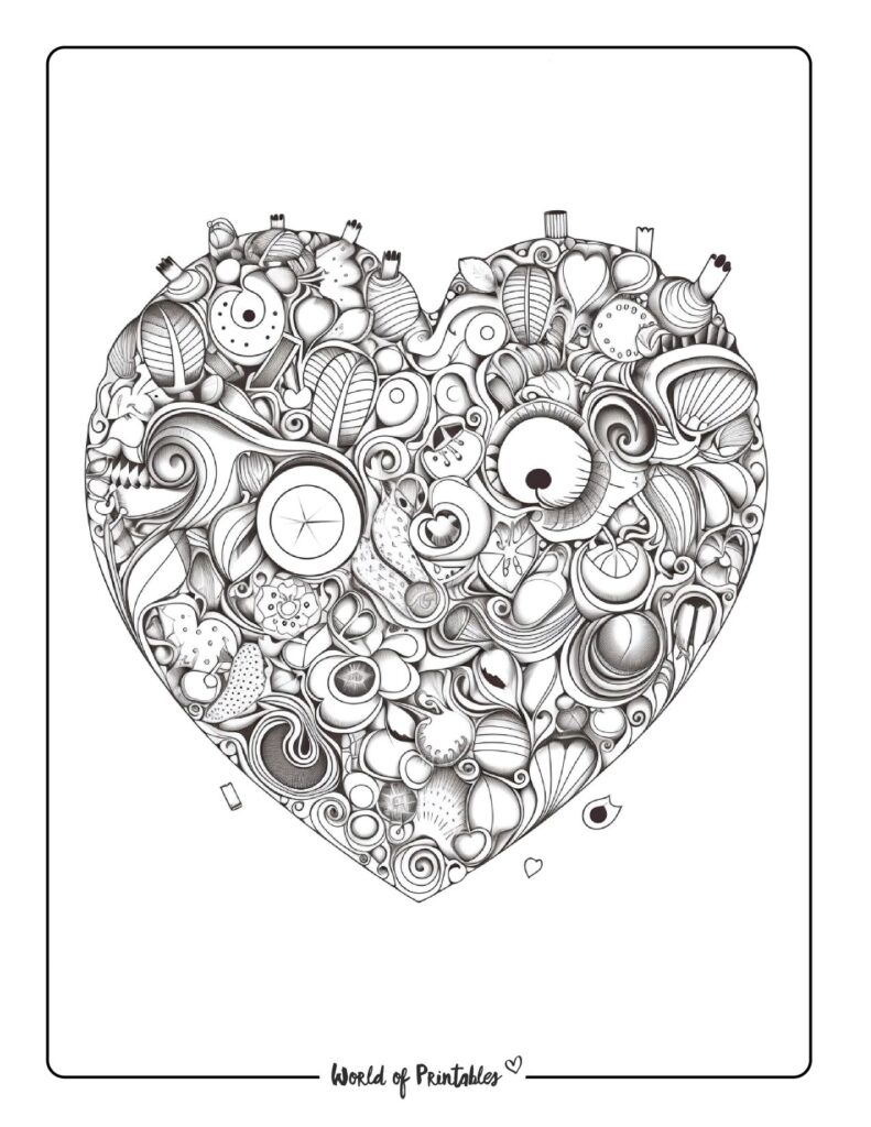 Heart Coloring Pages - World of Printables