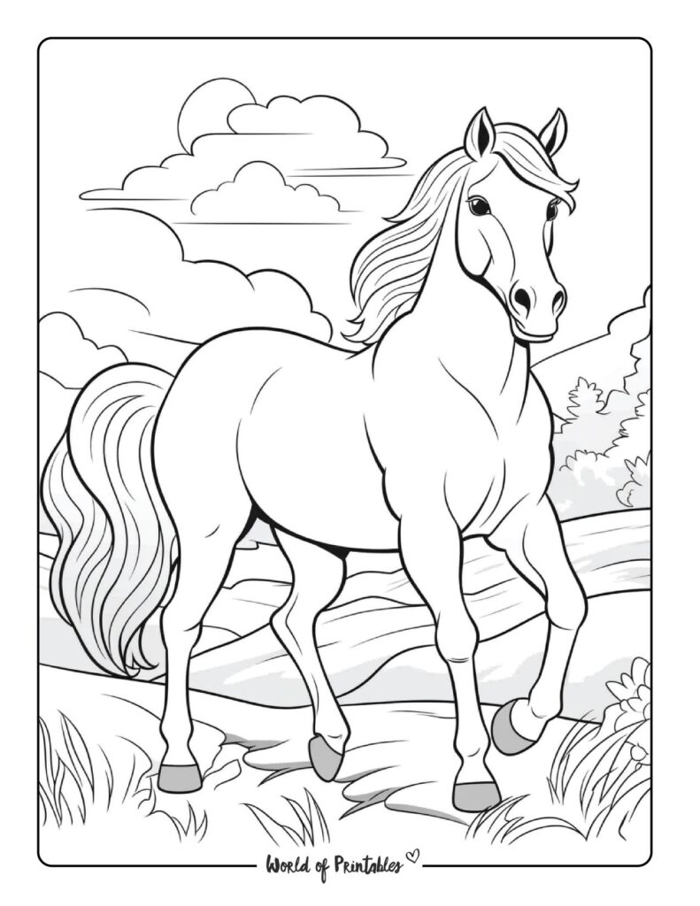 Horse Coloring Pages For Kids & Adults - World of Printables