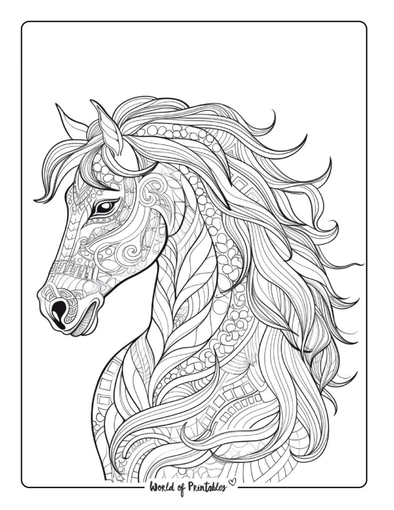 Horse Coloring Pages For Kids & Adults - World of Printables