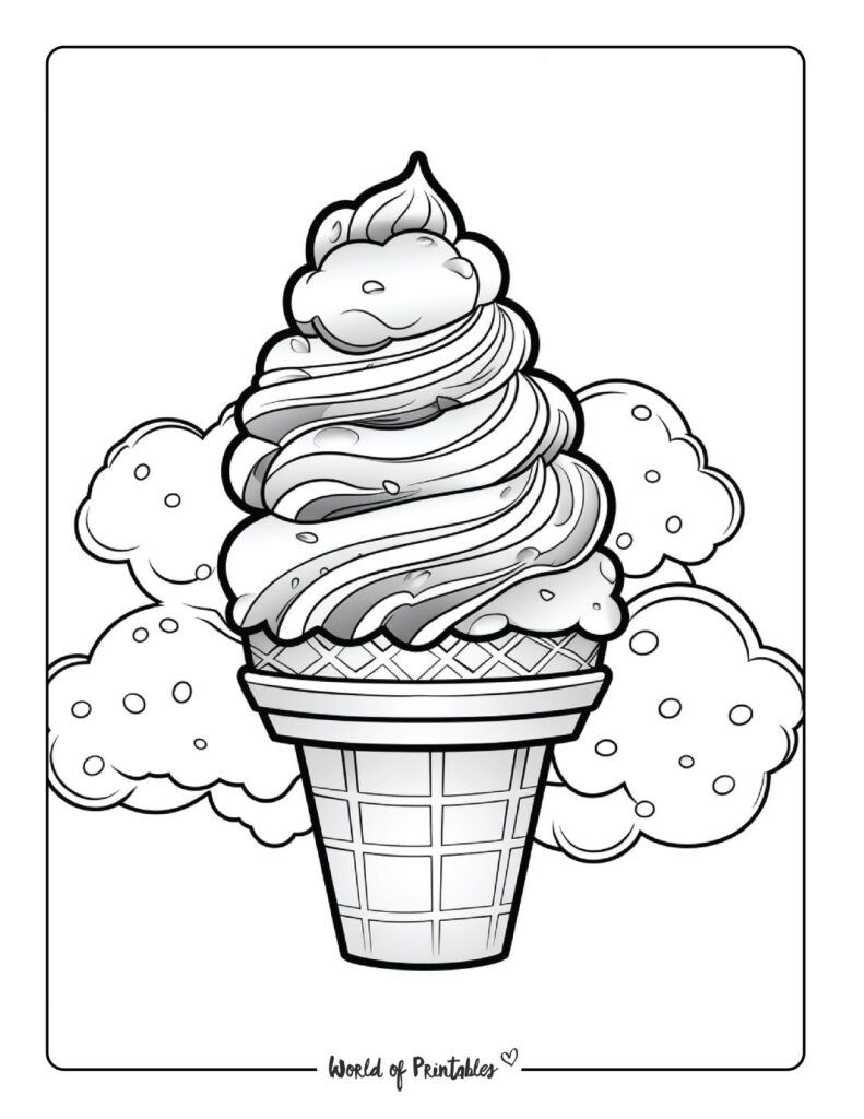 Ice Cream Coloring Pages - World of Printables