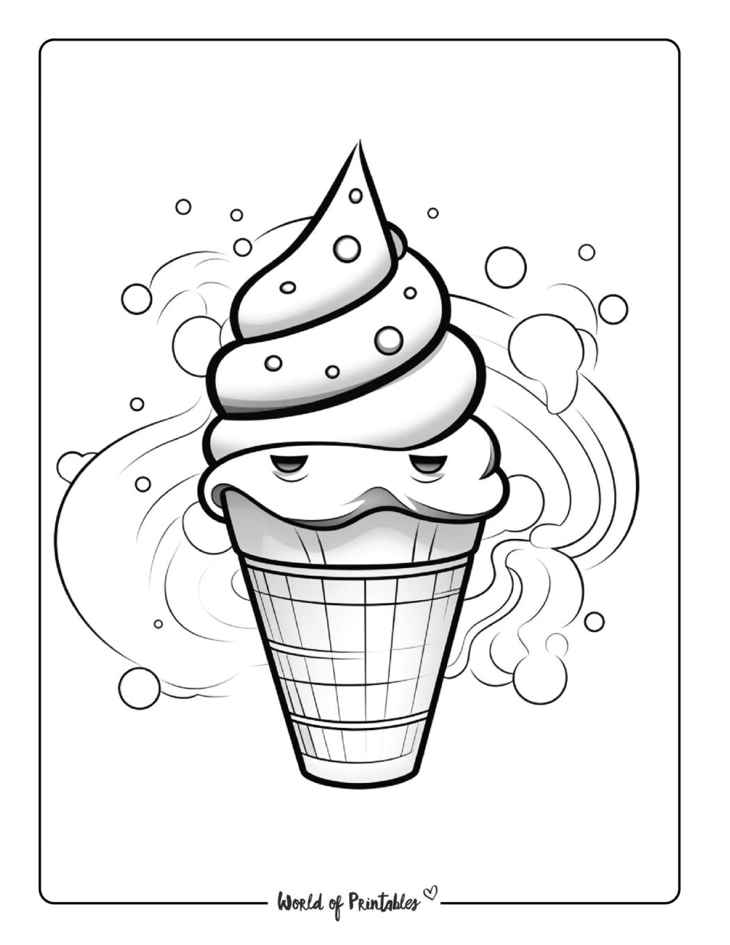 Ice Cream Coloring Pages - World of Printables