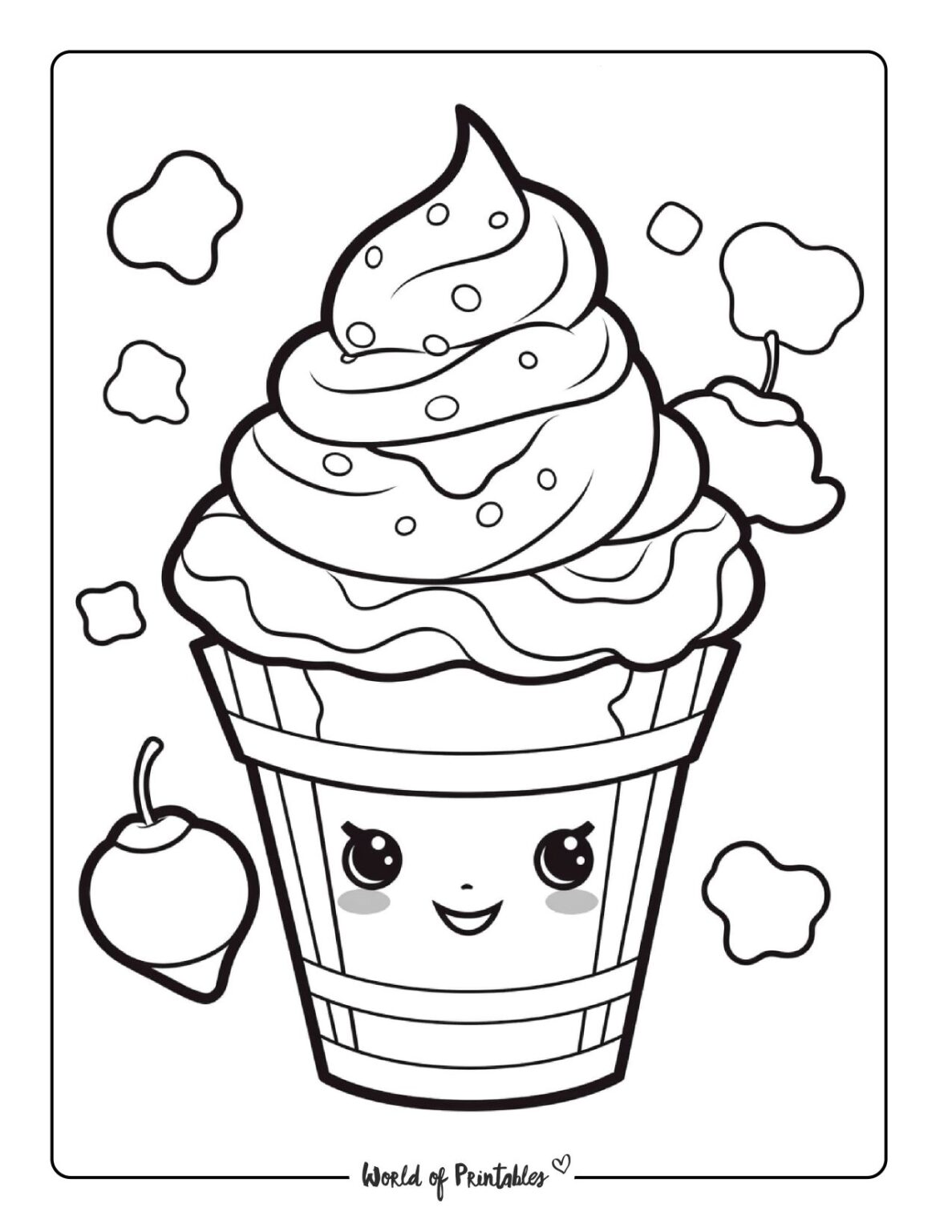 Ice Cream Coloring Pages - World of Printables