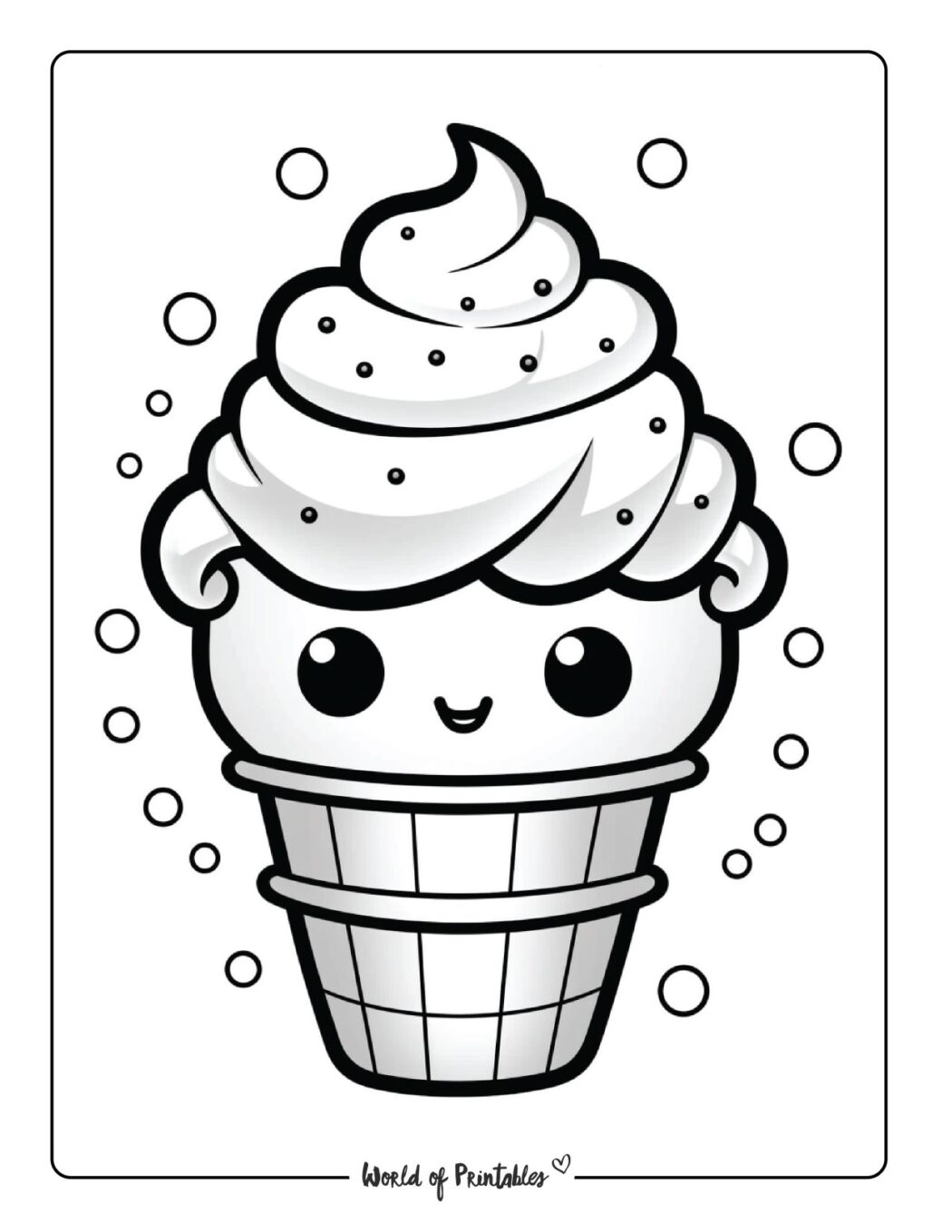 Ice Cream Coloring Pages - World of Printables