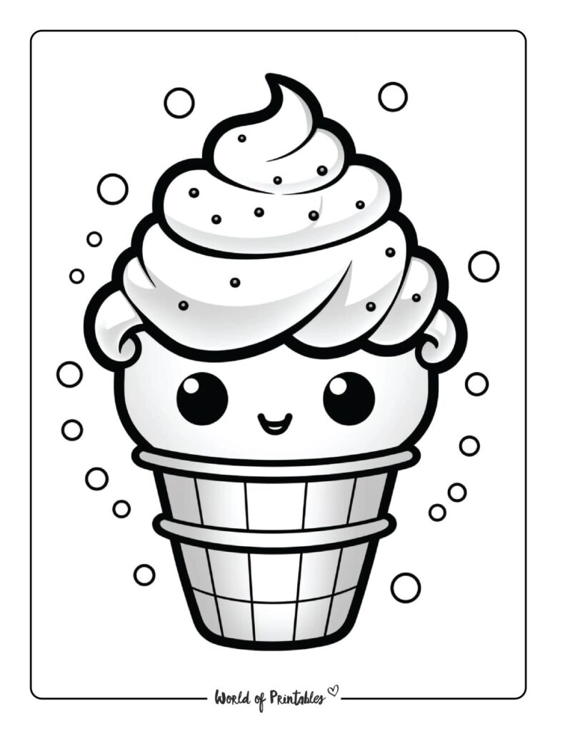 Ice Cream Coloring Pages - World of Printables