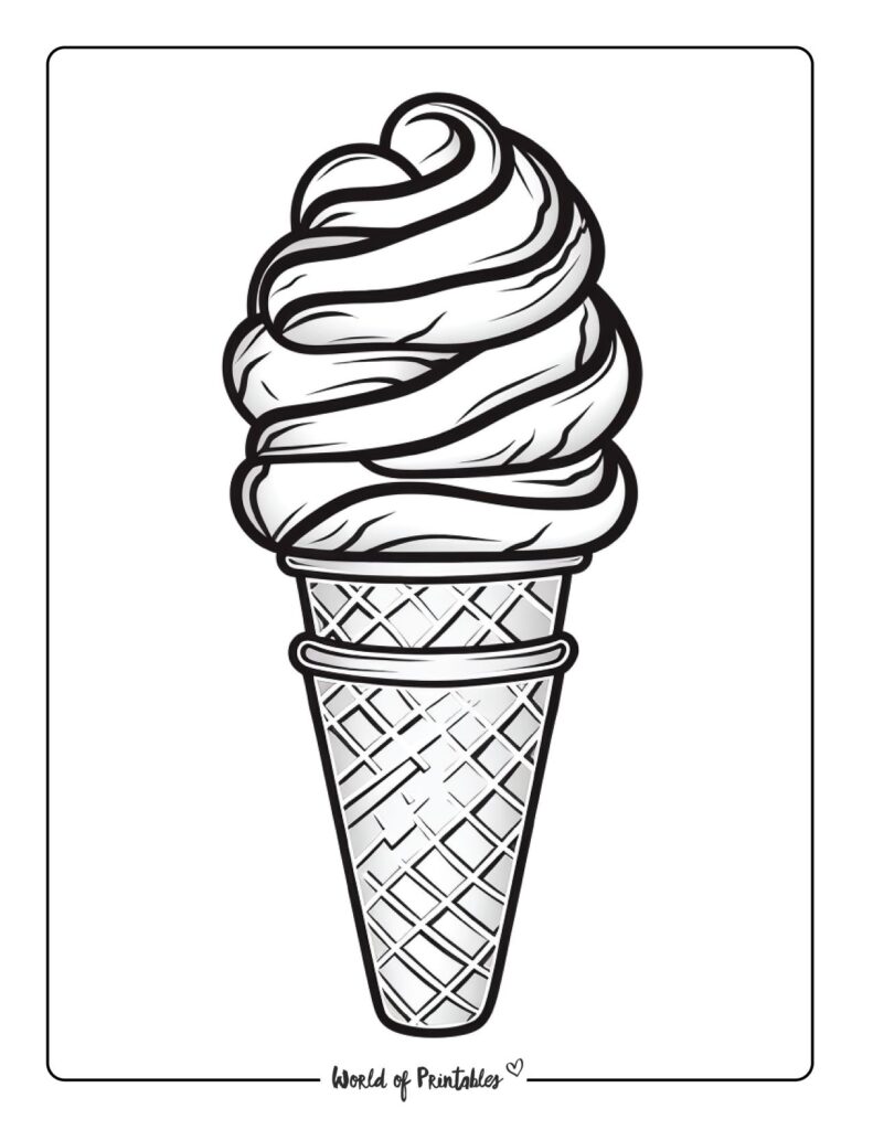 Ice Cream Coloring Pages - World of Printables