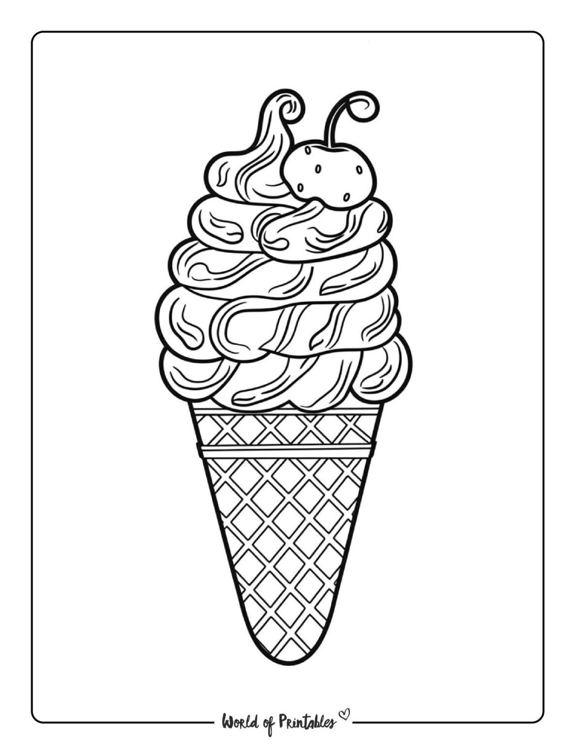 Ice Cream Coloring Pages - World of Printables