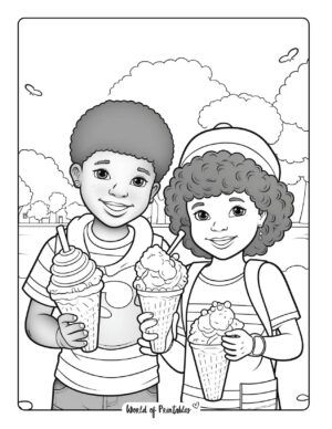 Ice Cream Coloring Pages - World of Printables