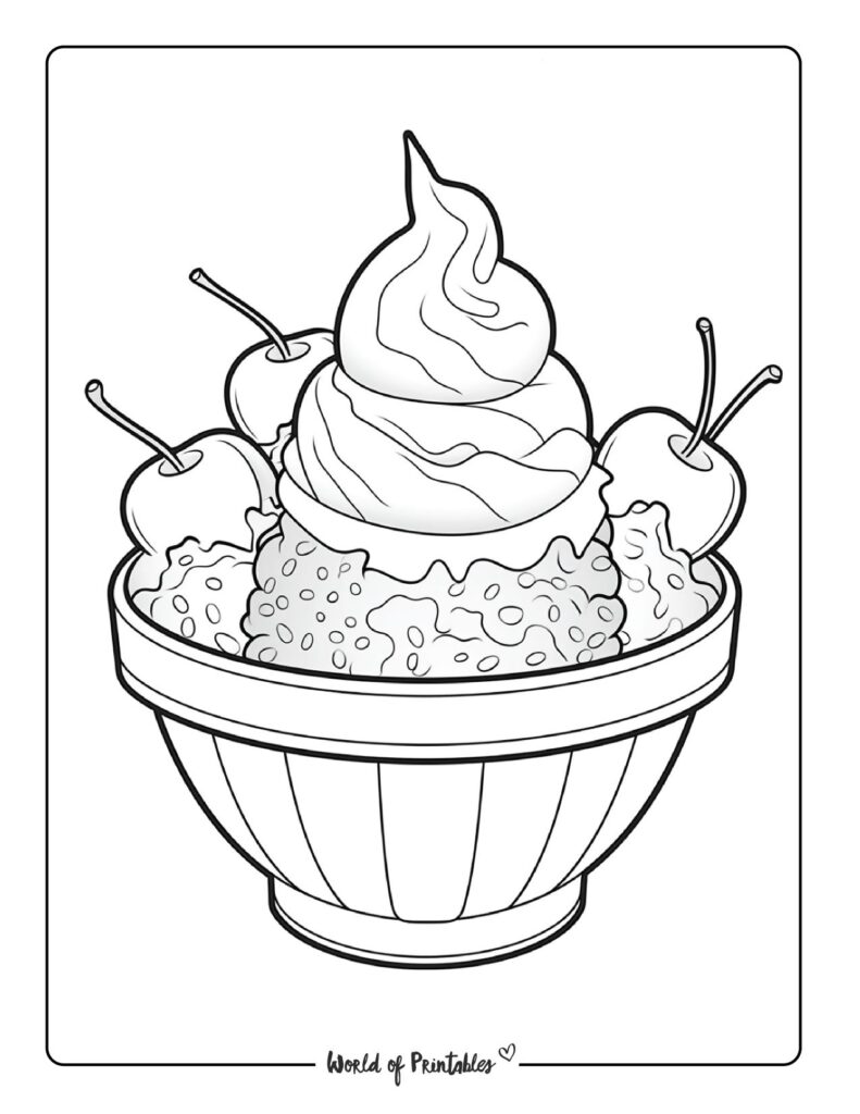 Ice Cream Coloring Pages - World of Printables