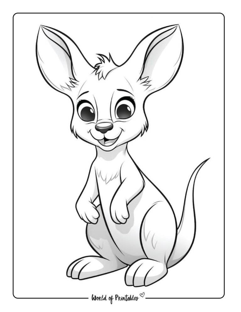 Kangaroo Coloring Pages - World of Printables