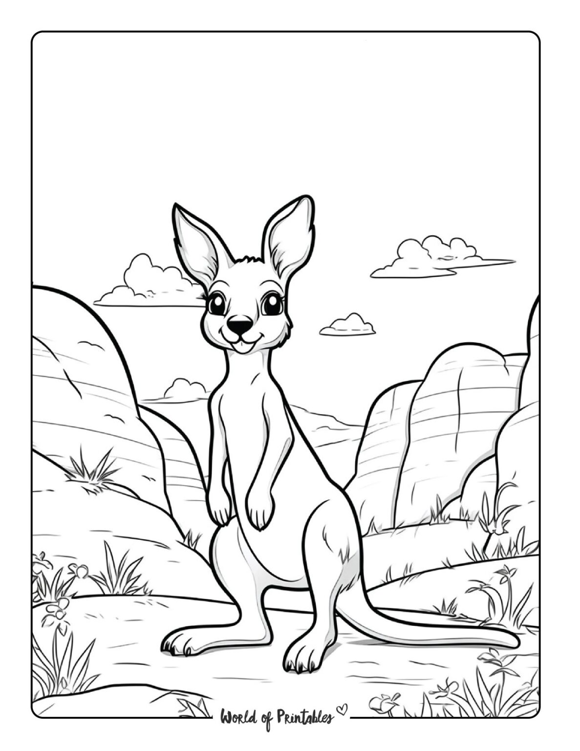 Kangaroo Coloring Pages - World of Printables