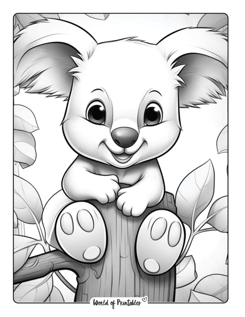 Koala Coloring Pages For Kids & Adults - World of Printables