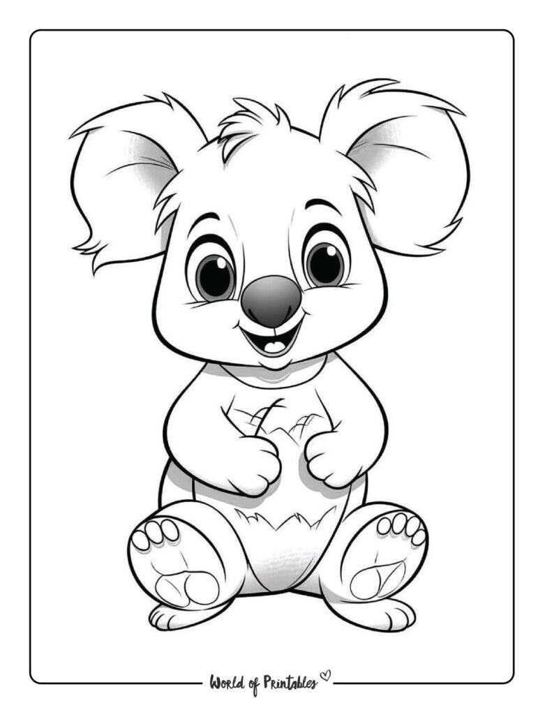 Koala Coloring Pages For Kids & Adults - World of Printables
