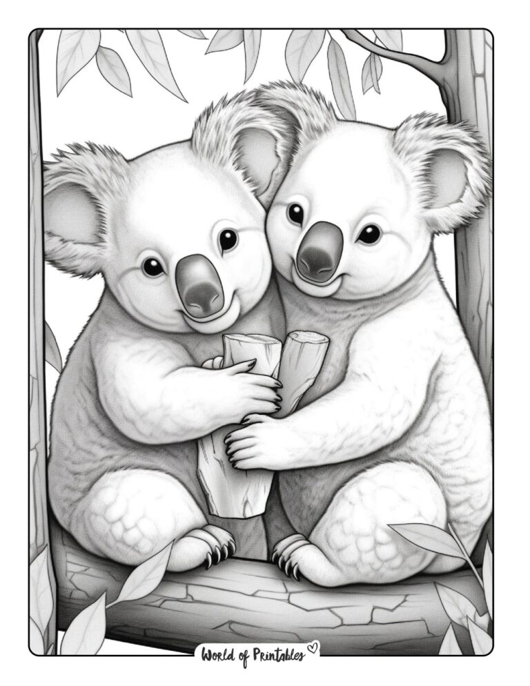 Koala Coloring Pages For Kids & Adults - World of Printables