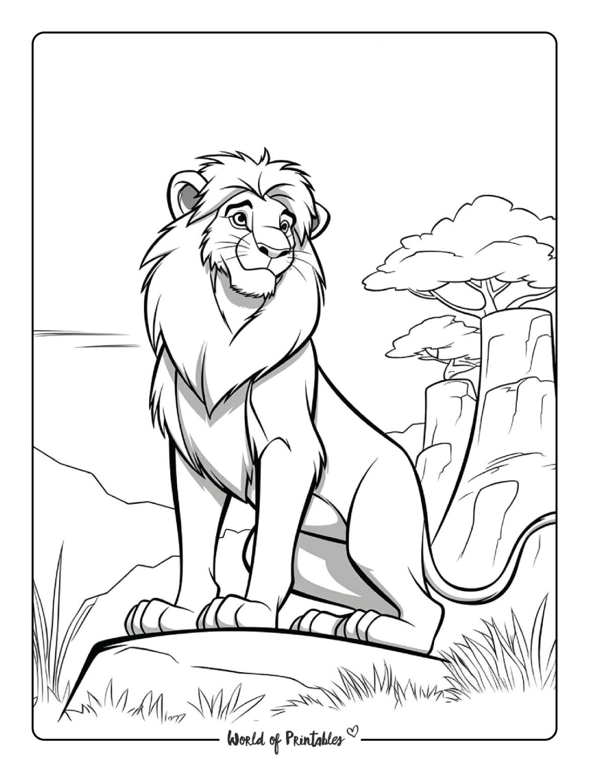 Lion Coloring Pages For Kids & Adults - World of Printables